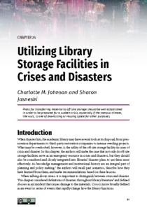 Utilizing Library Storage Facilities in Crises and Disasters - D-Scholarship@Pitt